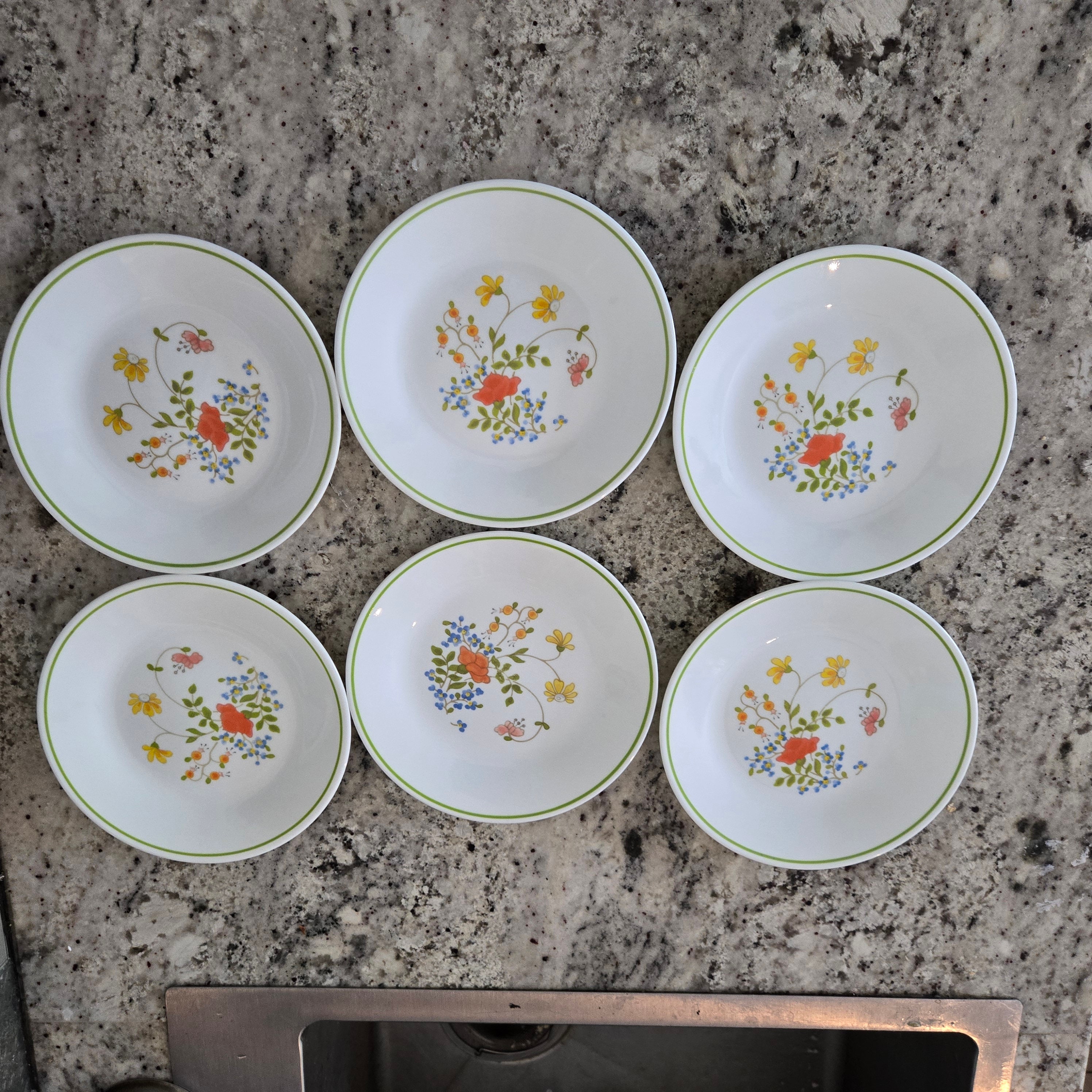 Vintage 1978 Corning CORELLE Wildflower Pattern 6.5 Plate Set of 6 - Etsy