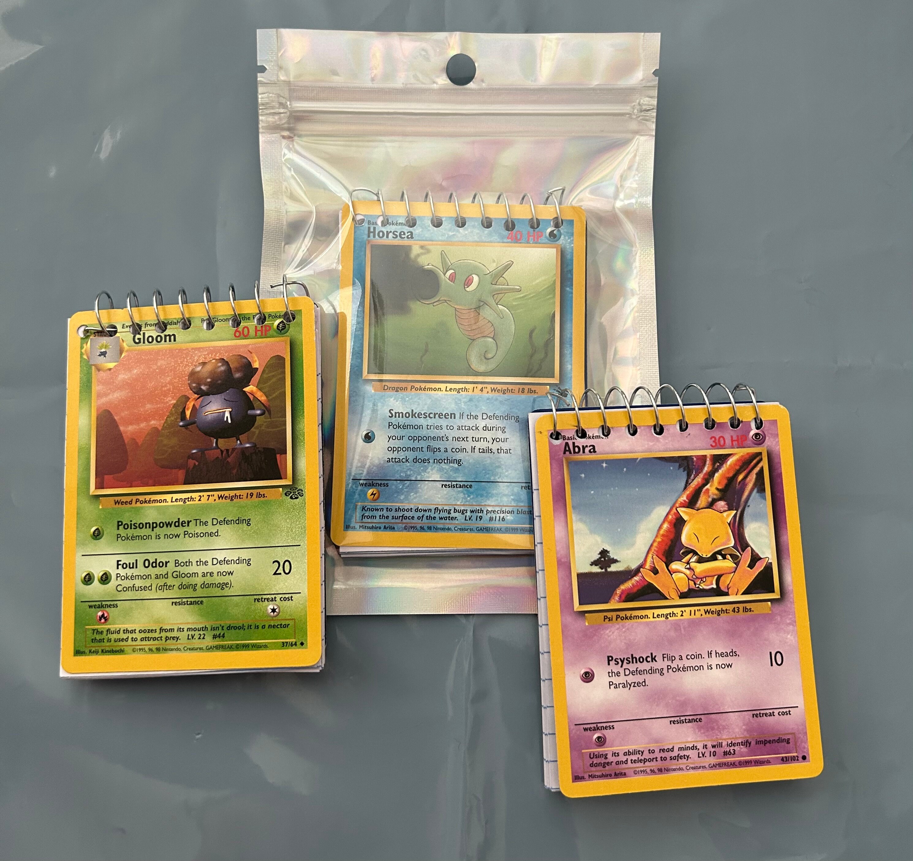 Pokemon Card Notepad, Small Memo Book Includes Two Pokemon Cards and 80 ...