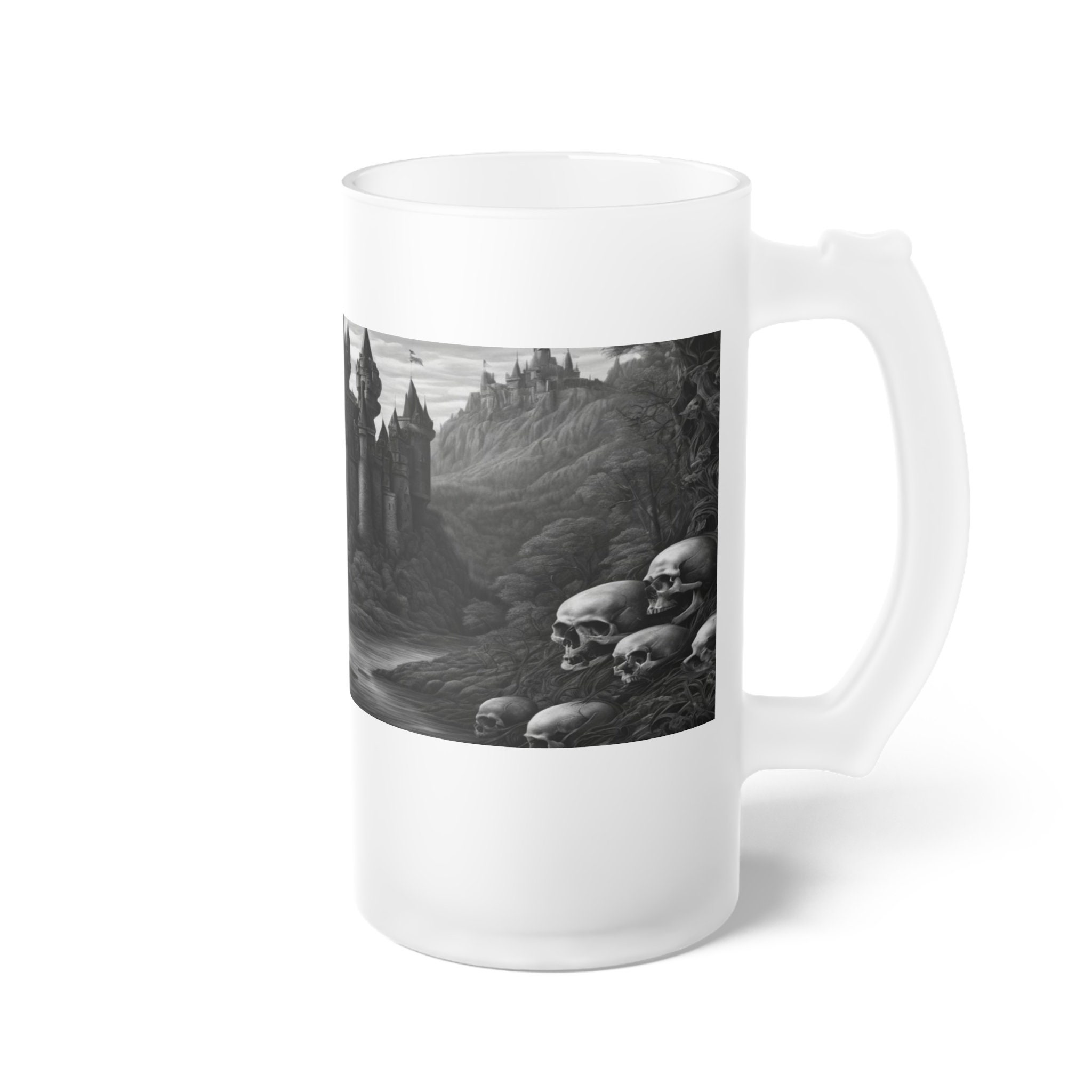 Free Shipping Frosted Glass Beer Mug Gothic Beer Mug Kitchen Wear Man Cave Bar Etsy