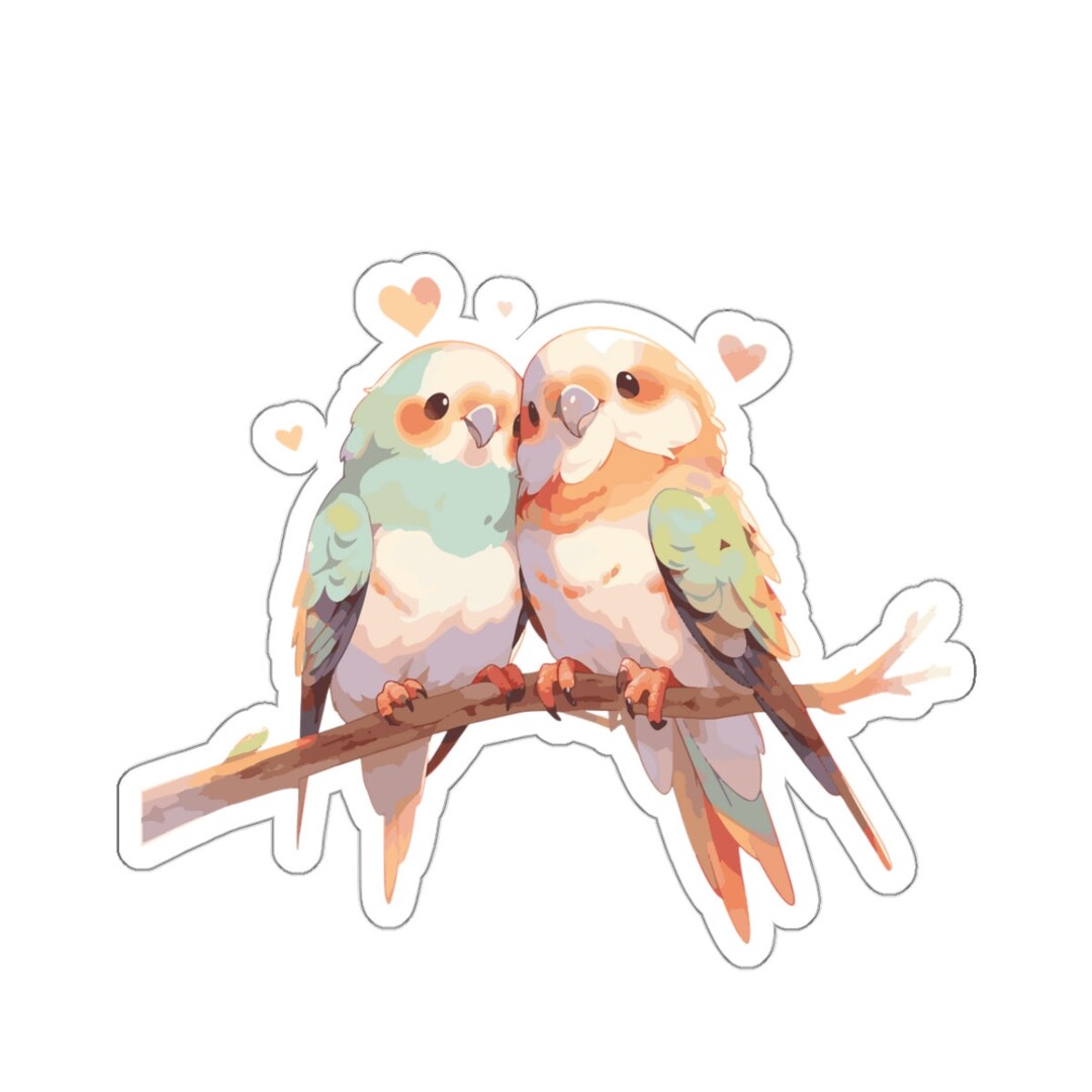 Lovebirds Sticker, Valentine's Day Sticker, Lovebirds Couple, Cute ...