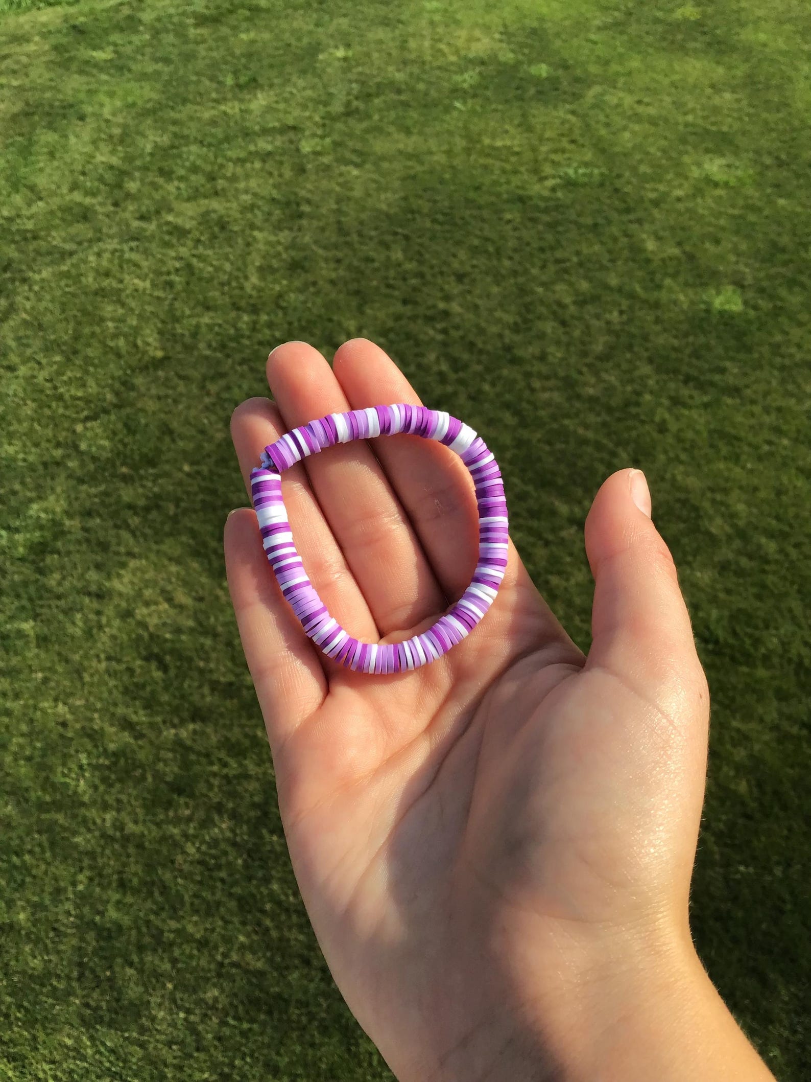 Purple Clay Bead Bracelet - Etsy