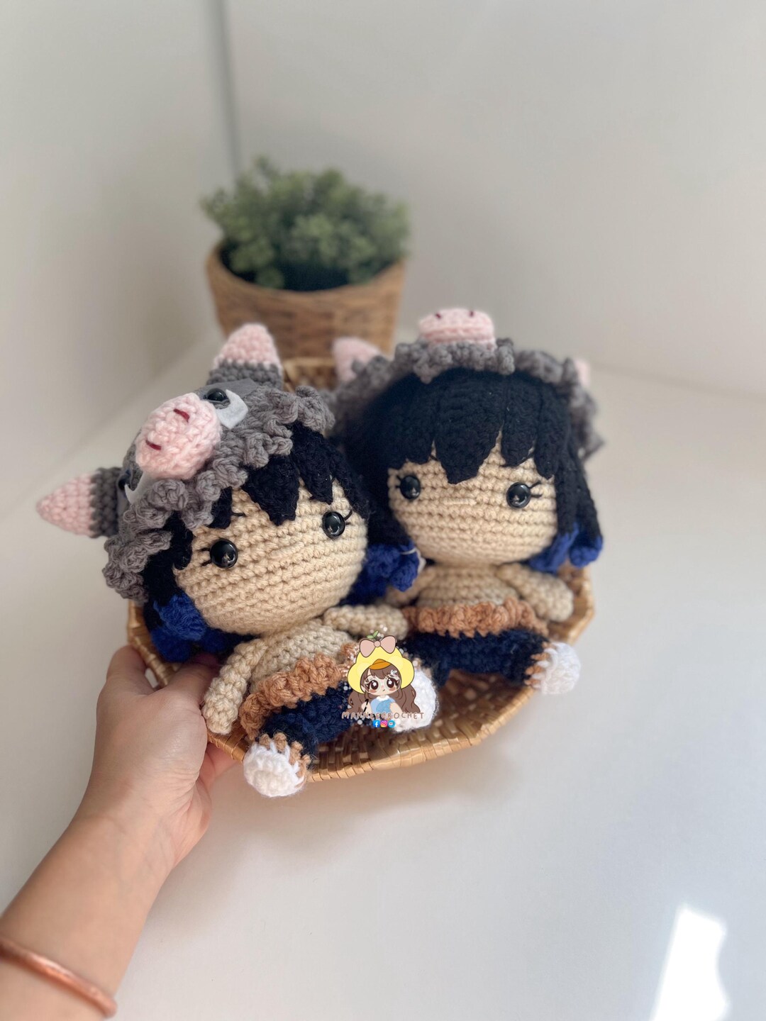 INOSUKE Demon Slayer Hand Crochet Plushie Doll - Etsy