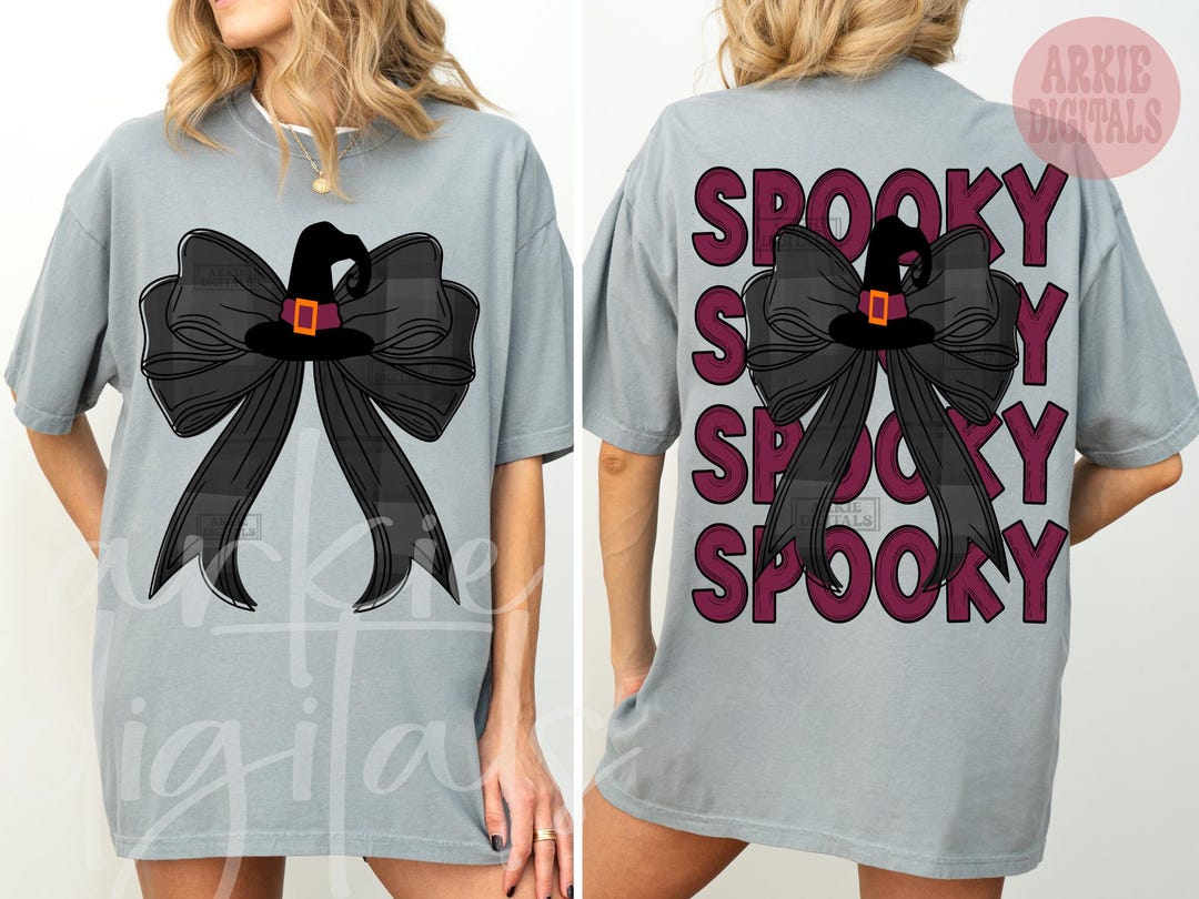 SPOOKY WITCHES Hat COQUETTE Bow Png, Halloween Png, Witchy Mama ...