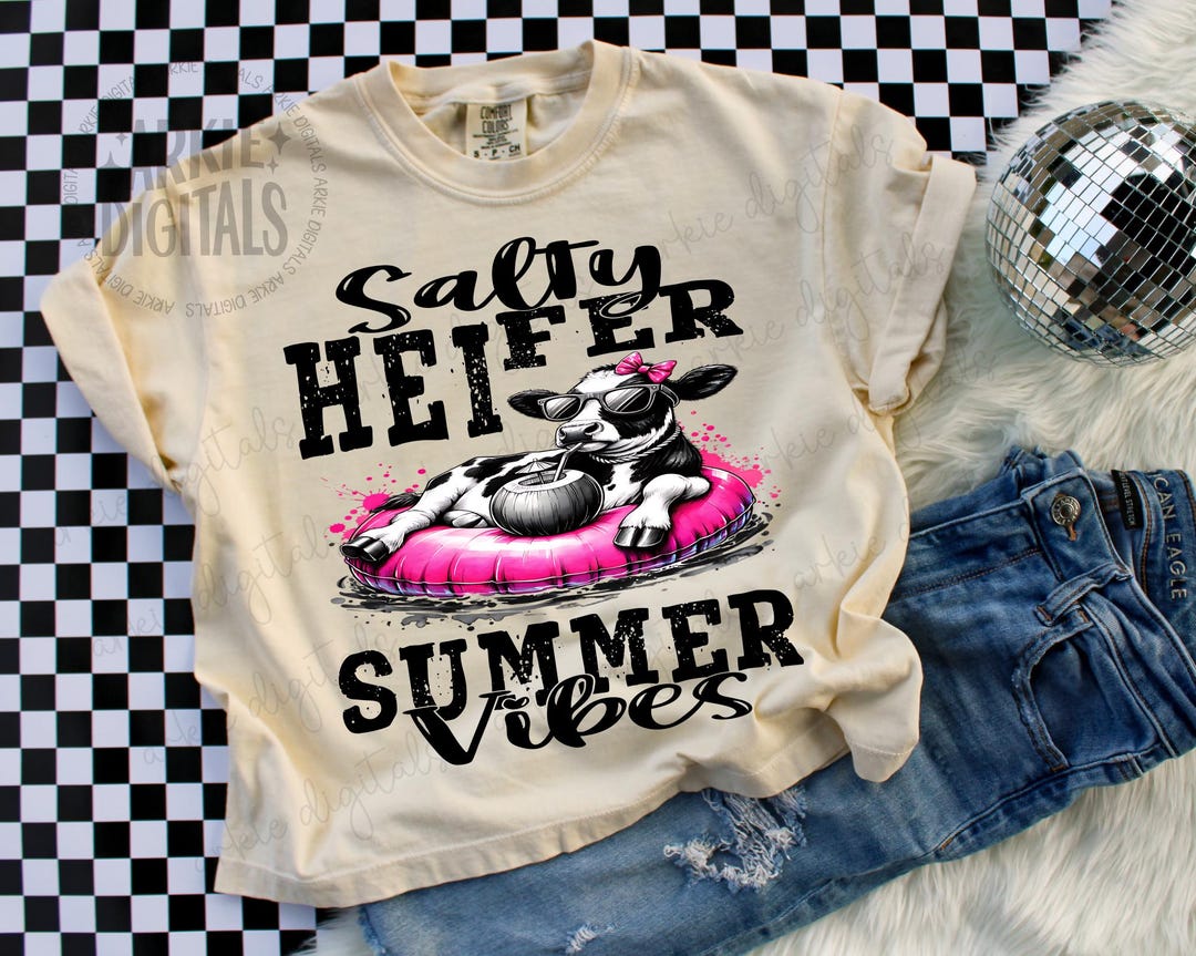 SALTY HEIFER SUMMER Vibes Png, Humor Digital Design, Feral Mama Png ...