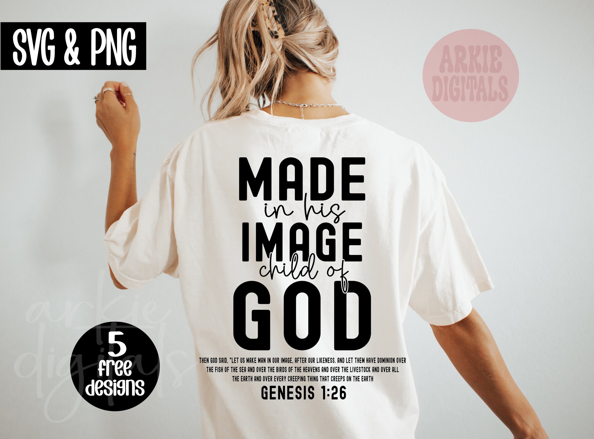 Made in His Image Christian SVG PNG: Faith-based Easter Design (digital ...