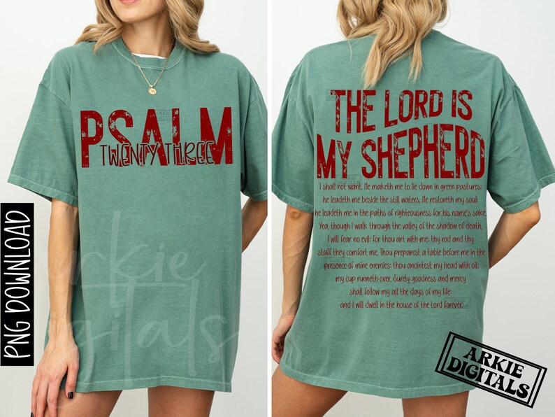 Psalm 23 Bible Verse PNG: Christian Easter Design (digital Download ...