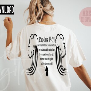 MOSES Parting the RED SEA Svg Png, Exodus 14:21, Christian Png, Bible ...