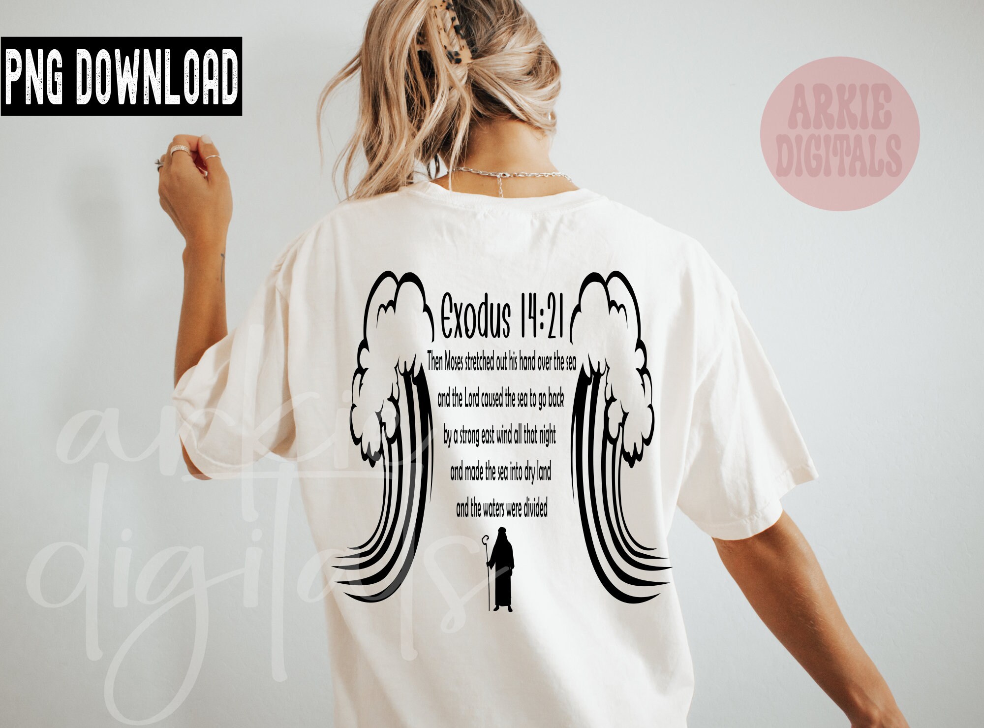 MOSES Parting the RED SEA Svg Png, Exodus 14:21, Christian Png, Bible ...