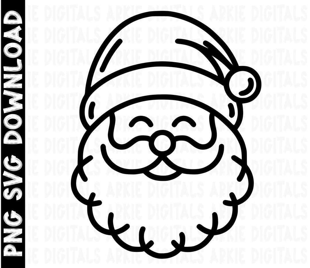 SIMPLE SANTA FACE Svg Png, Christmas Crewneck, Christmas Png, Christmas ...