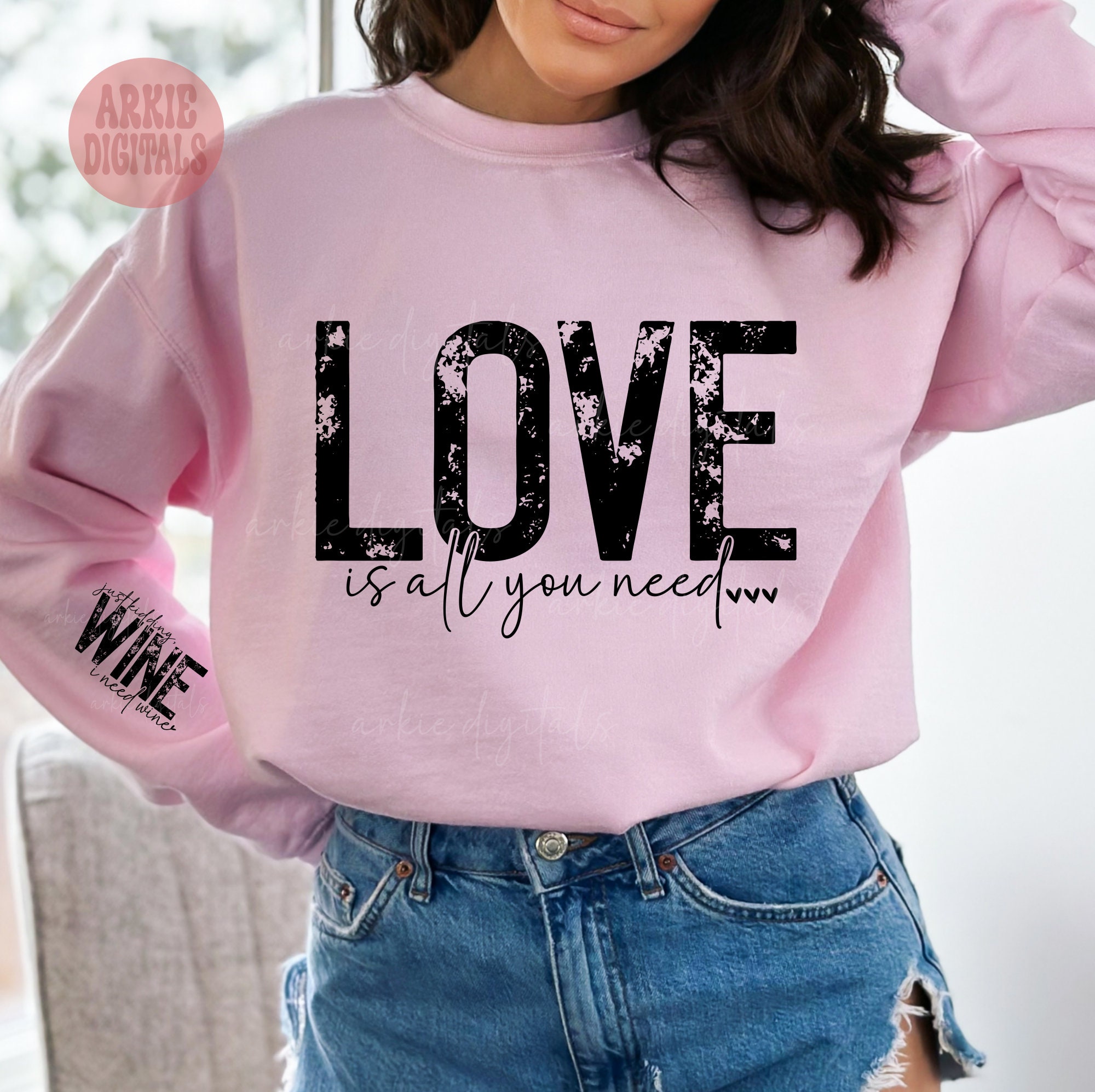 LOVE IS ALL You Need Valentine's Day, Digital Download Png, Sleeve ...