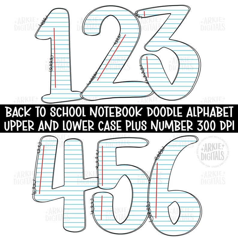 Doodle Alphabet PNG: Back to School A-Z Letters & Clipart (digital ...