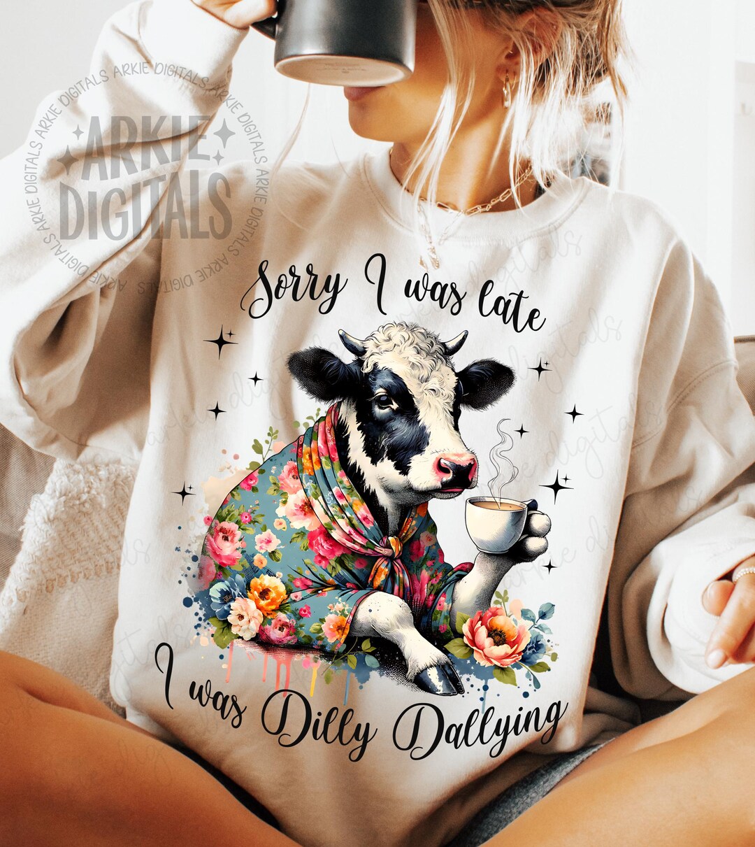 Floral Cottagecore Cow PNG: Dilly Dally Design (digital Download) - Etsy