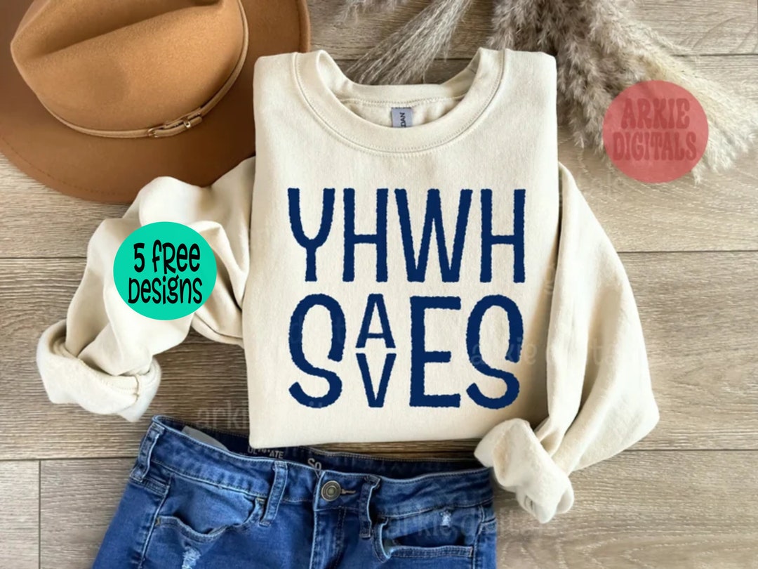 YHWH SAVES Jesus Digital Download Png, Sleeve Design, Christian Png ...