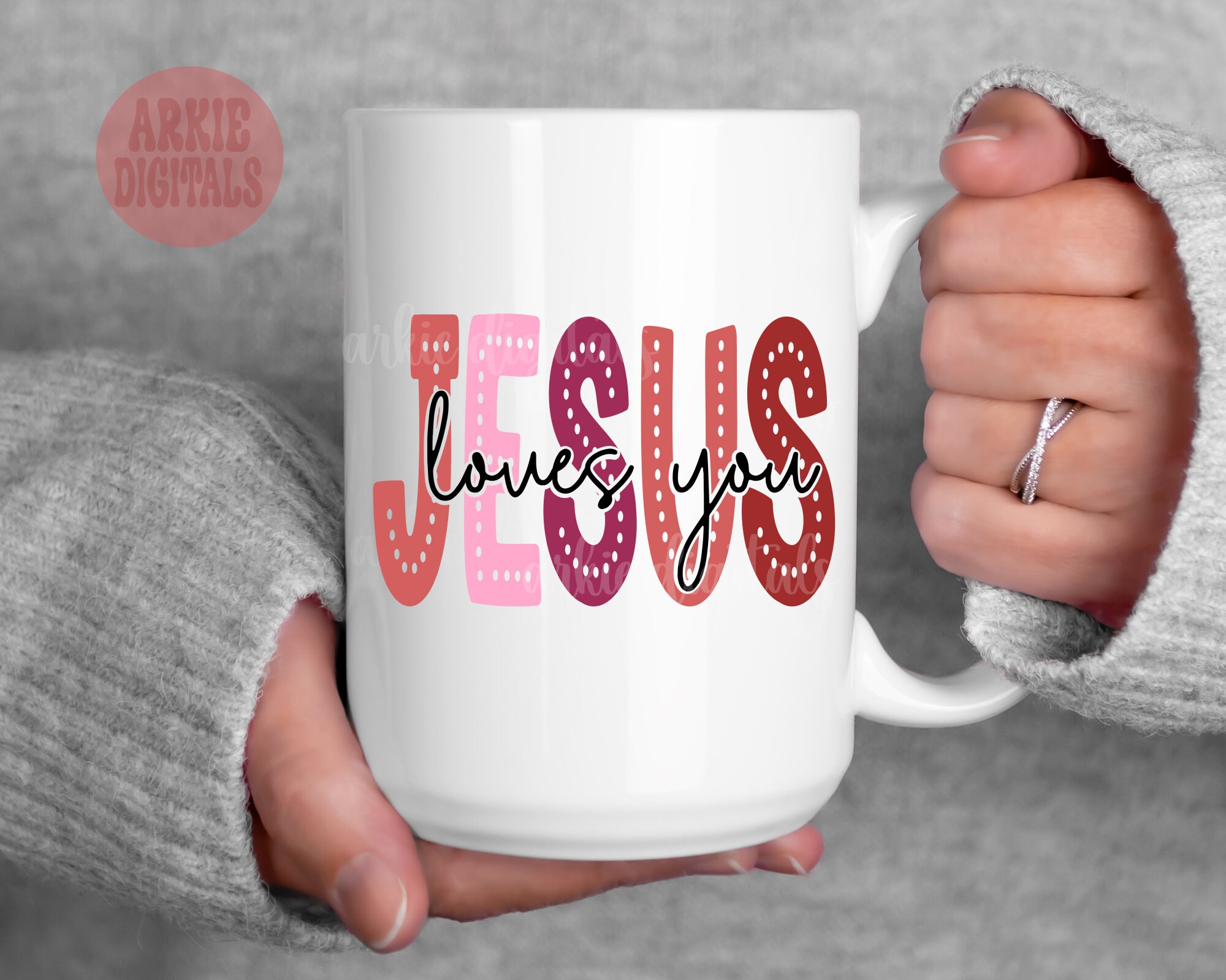 JESUS LOVES YOU Valentine Day, Digital Download Png, Sleeve Design ...
