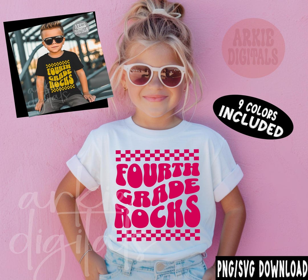 FOURTH GRADE ROCKS Wave Png Svg, Back to School Svg, First Grade Png ...