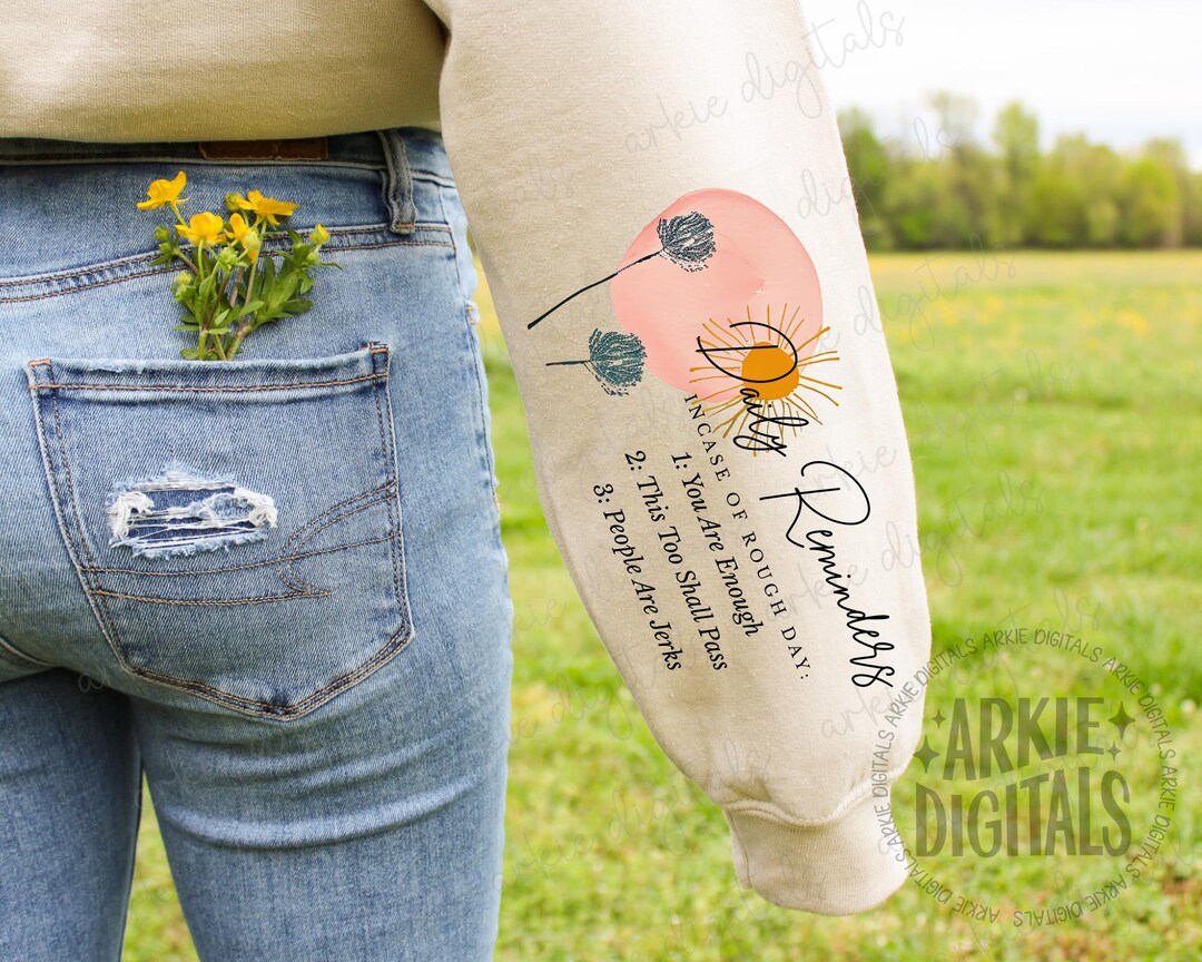 Funny Daily Reminders PNG: Boho Floral Positivity Design (digital ...