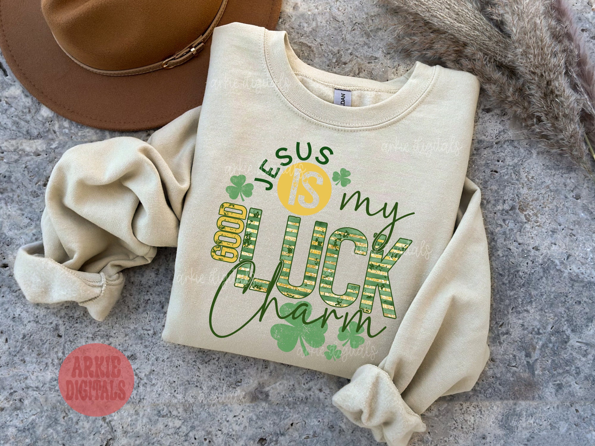 JESUS IS MY Good Luck Charm St Patricks Day Png, St Pattys Design ...