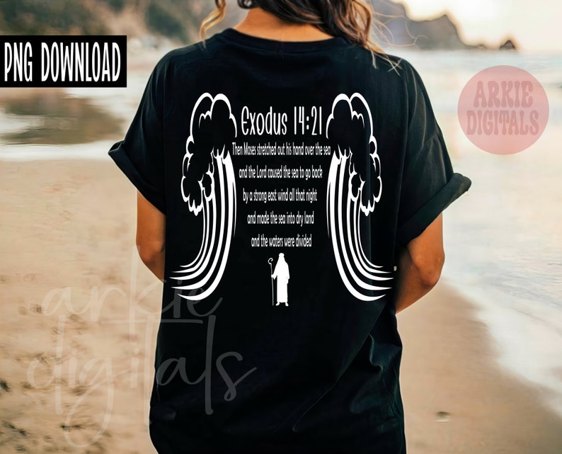 MOSES Parting the RED SEA Svg Png, Exodus 14:21, Christian Png, Bible ...
