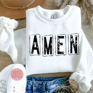 AMEN CHRISTIAN PNG, Digital Download Png, Sleeve Design, Christian Png ...
