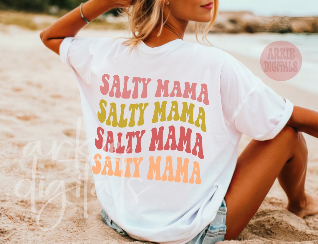 SALTY MAMA WAVE Svg Png, Beach Crewneck, Vacation Design Png Svg, Beach ...