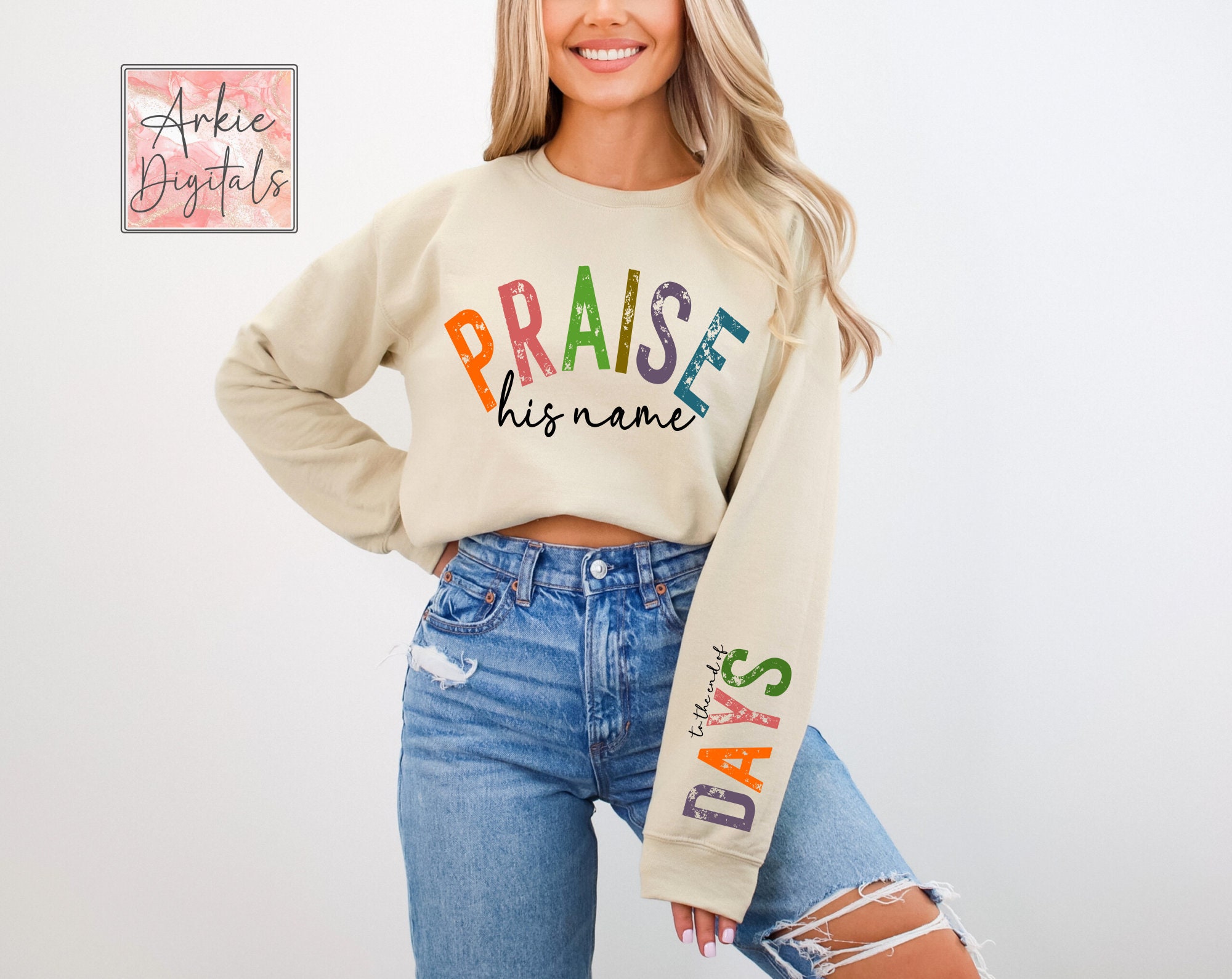 PRAISE HIS NAME Digital Download Png, Sleeve Design, Christian Png ...