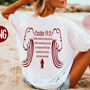 MOSES Parting the RED SEA Svg Png, Exodus 14:21, Christian Png, Bible ...