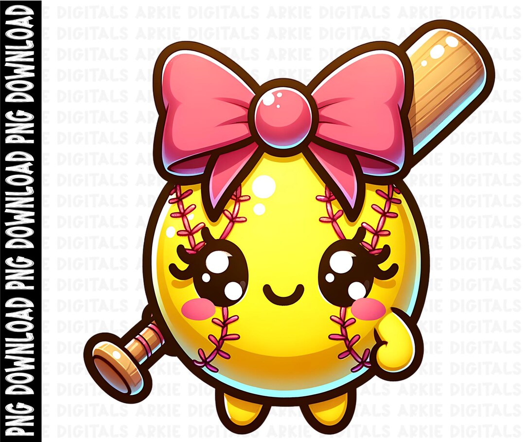 GIRL SOFTBALL CHARACTER Png, Softball Bow Design, Fall, Softball Season ...