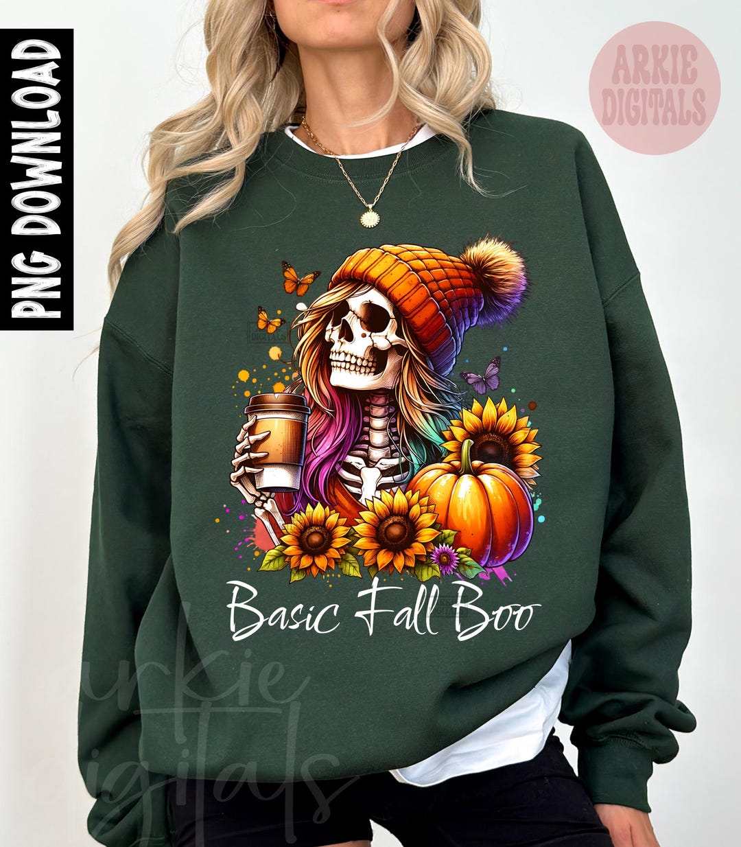 BASIC FALL BOO Skeleton Png, Funny Fall Png, Halloween Png, Spooky ...