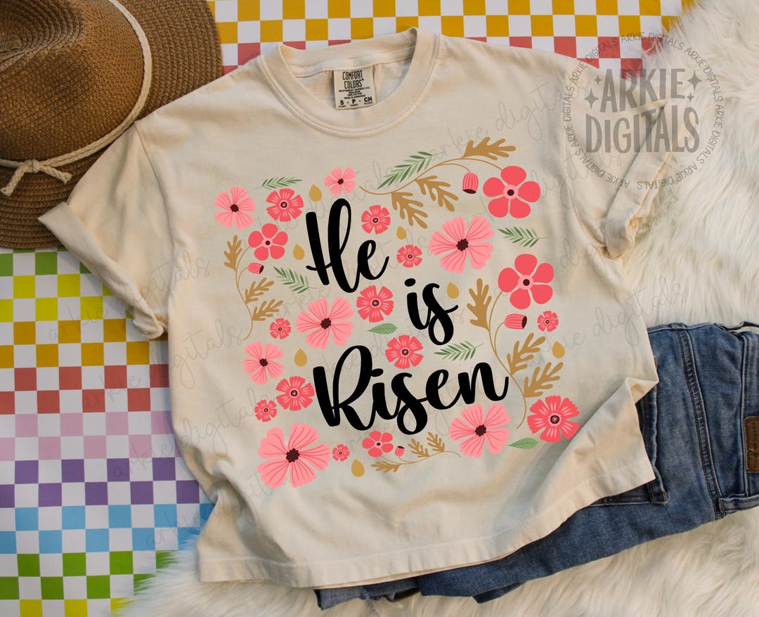 He is Risen Boho Floral Png Svg | Christian Floral Design | Easter Png ...