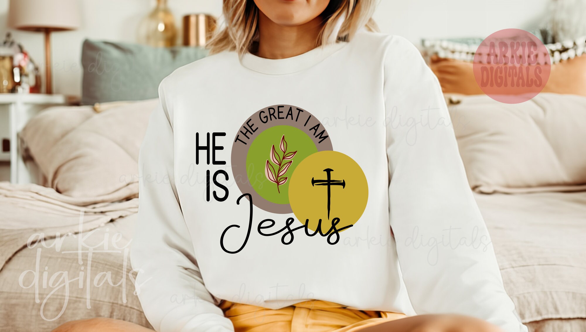 HE IS JESUS Easter Png, Faith Based Design, Christian Png, Mother's Day ...