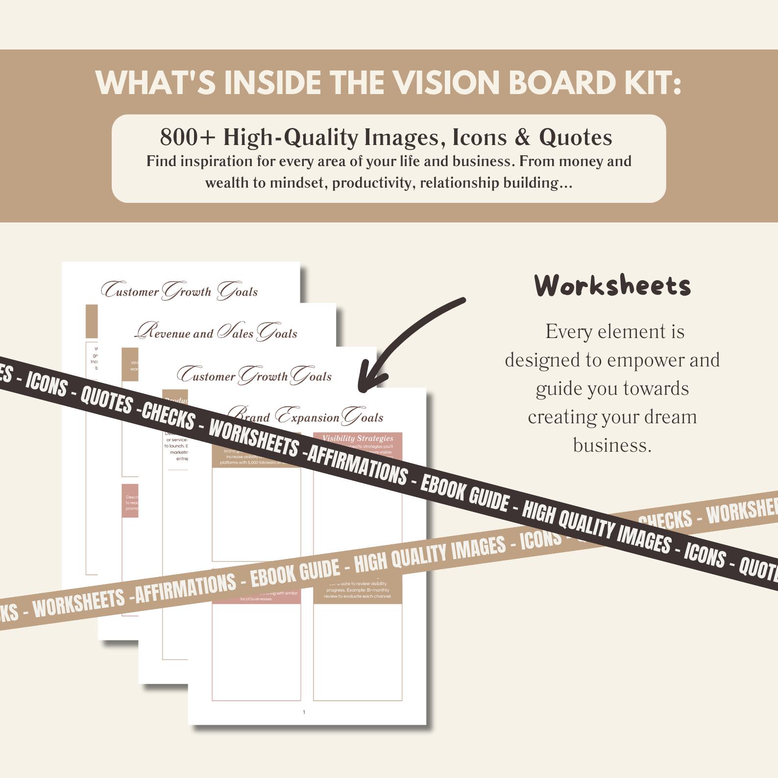 2026 Vision Board Kit for Entrepreneurs: Printable Images, Quotes ...