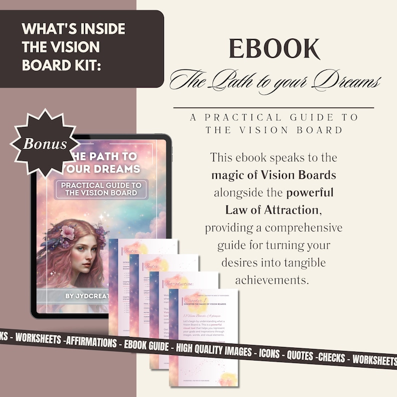 Printable Vision Board Kit 2025 – Vision Board Bundle, Vision Board ...