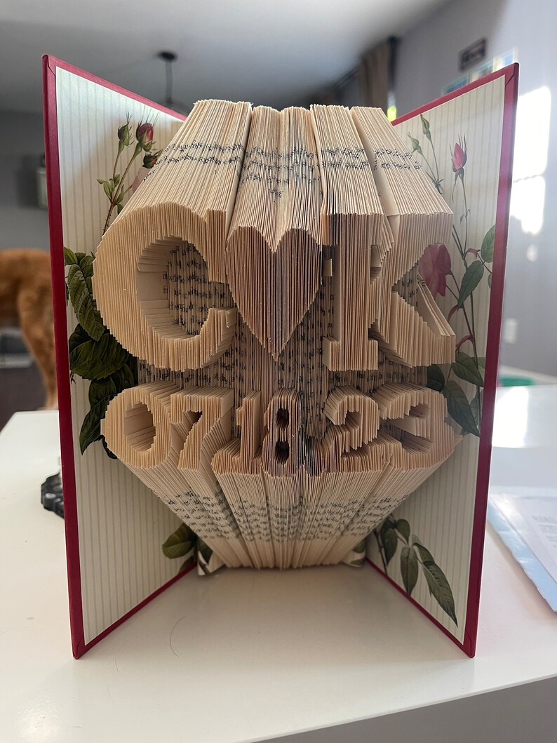 Initial and Date Folded Book - Etsy