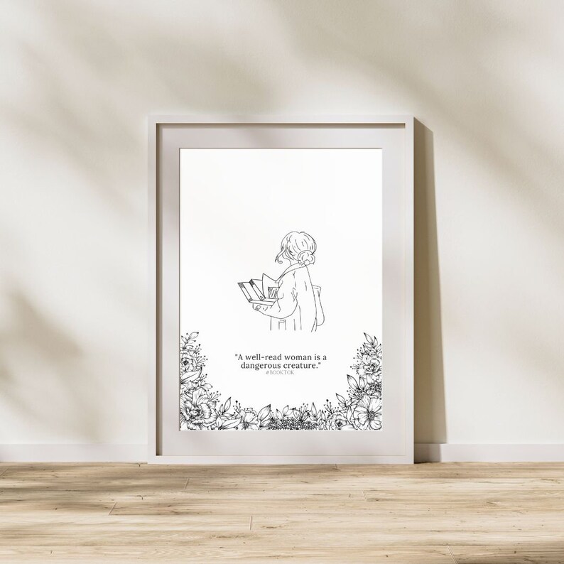 Reading Wall Art, Book Tok Digital File, Printable Poster, Bookworm ...