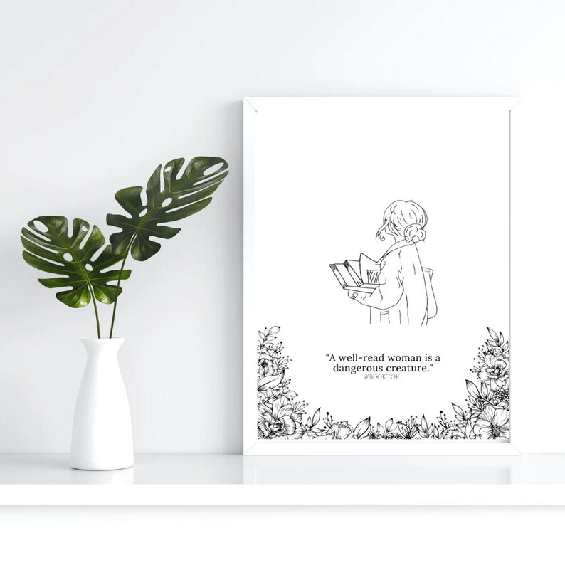 Reading Wall Art, Book Tok Digital File, Printable Poster, Bookworm ...