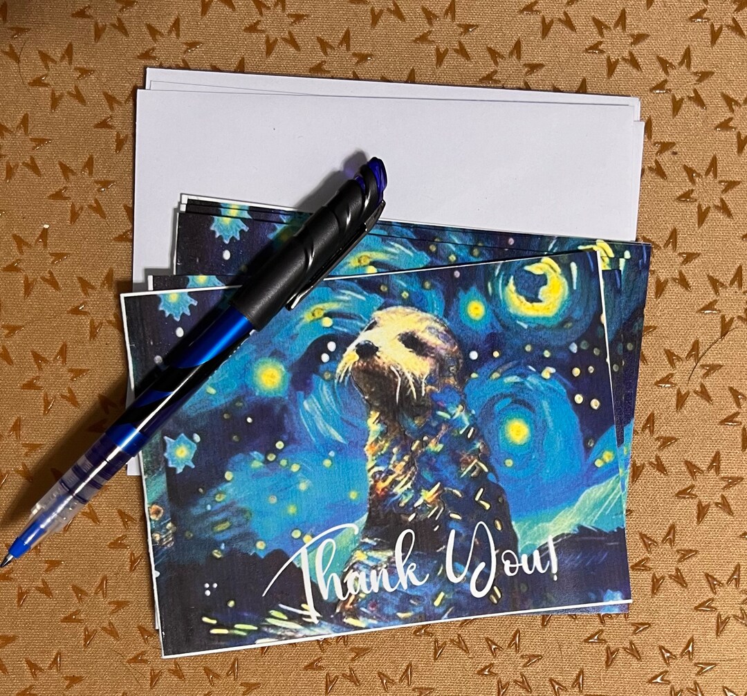 Sea Otter Thank You Cards - Etsy