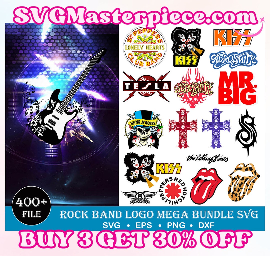 400 Rock Brand Logo SVG, Rock Band Svg, Bundle Rock Band Svg Files for ...