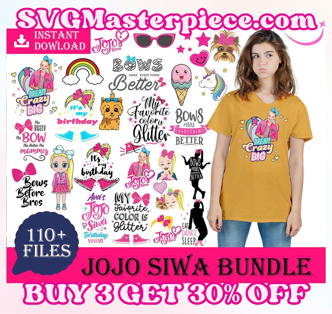 110bundle Jojo Siwa Svg, Jojo Siwa Birthday,jojo Siwa Logo, Jojo Siwa ...