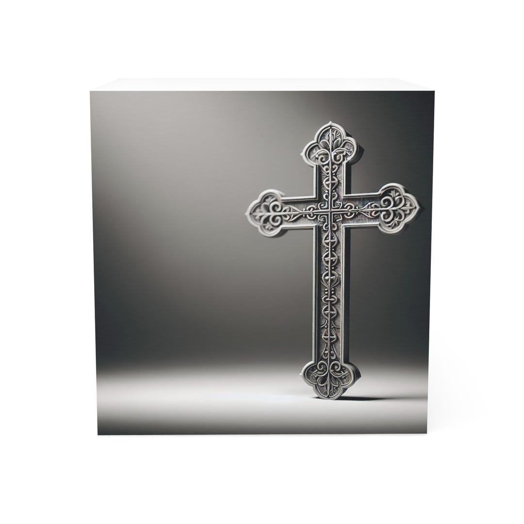 Decorative Note Cube With Cross Design, Inspirational Desk Organizer ...