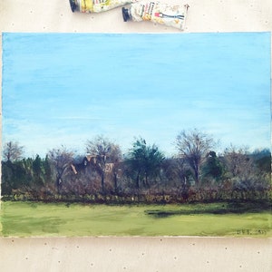 Original Painting Hand Painted Spring Afternoon in English Village ...