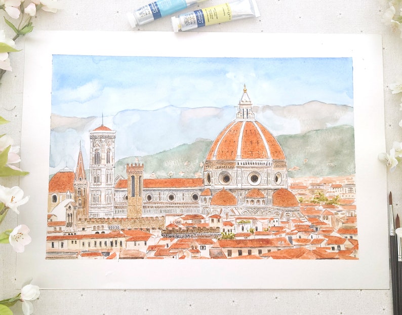 Original Painting, Hand Painted Italy Florence Cathedral Duomo ...