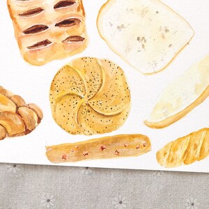 Hand-painted Bread Collection: Original Kitchen Still Life Art - Etsy