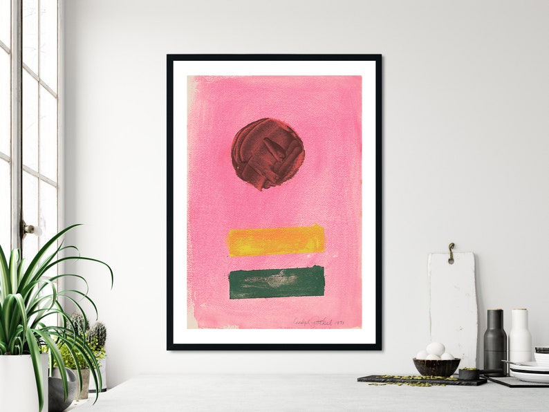 Adolph Gottlieb Pink Ground, Fine Art Giclee Print, Pink Abstract ...