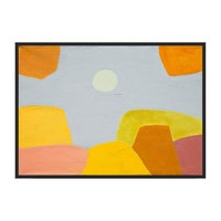 Original Artwork Inspired by Etel Adnan - Sunset With Fence Posts and ...