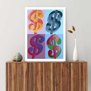 Andy Warhol - Quadrant Dollar Sign, Fine Art Giclee Print, Pop Art ...