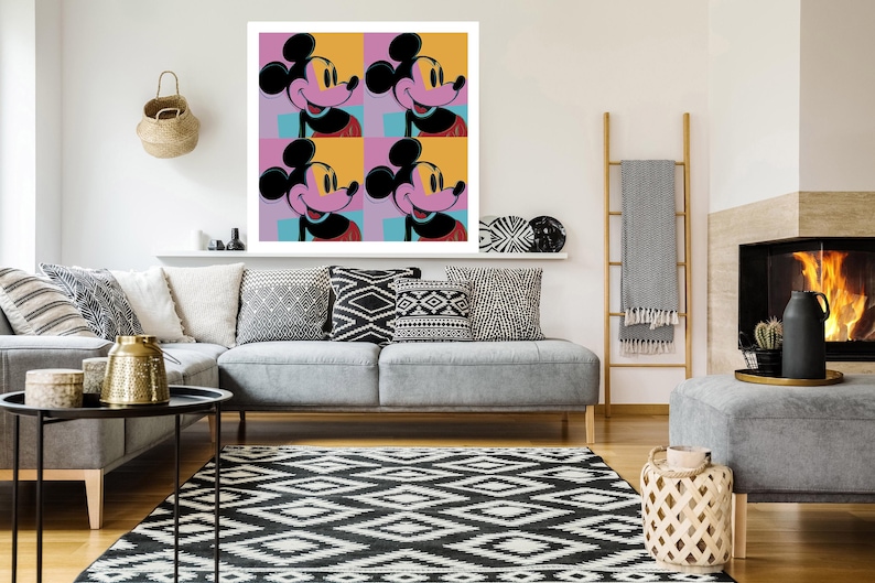 Andy Warhol - Quadrant Mickey Mouse, Kids Room Wall Decor, Fine Art ...