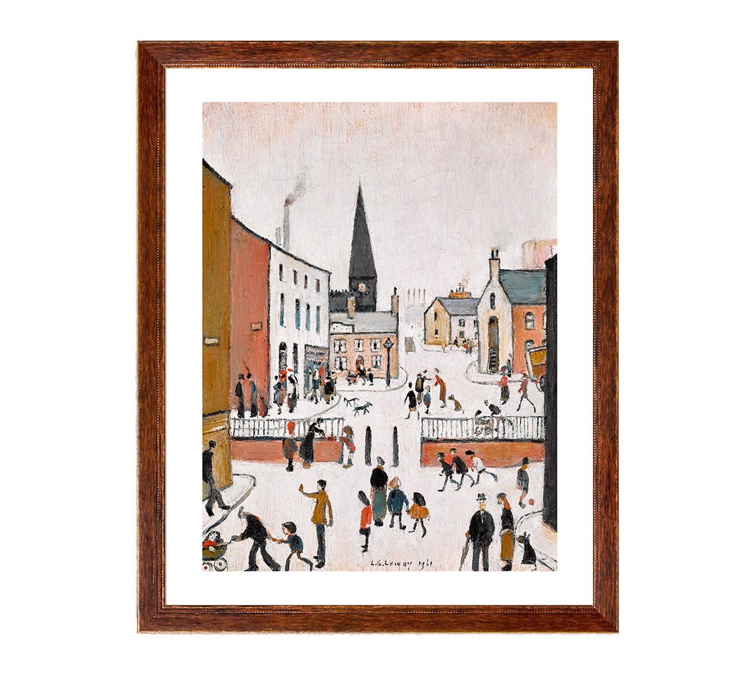Laurence Stephen Lowry - Street Scene With Church Spire, Fine Art ...