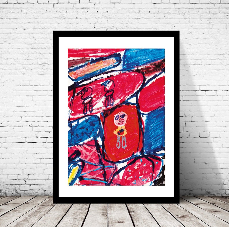 Jean Dubuffet Place With Three Figures, Fine Art Giclee Print, French ...