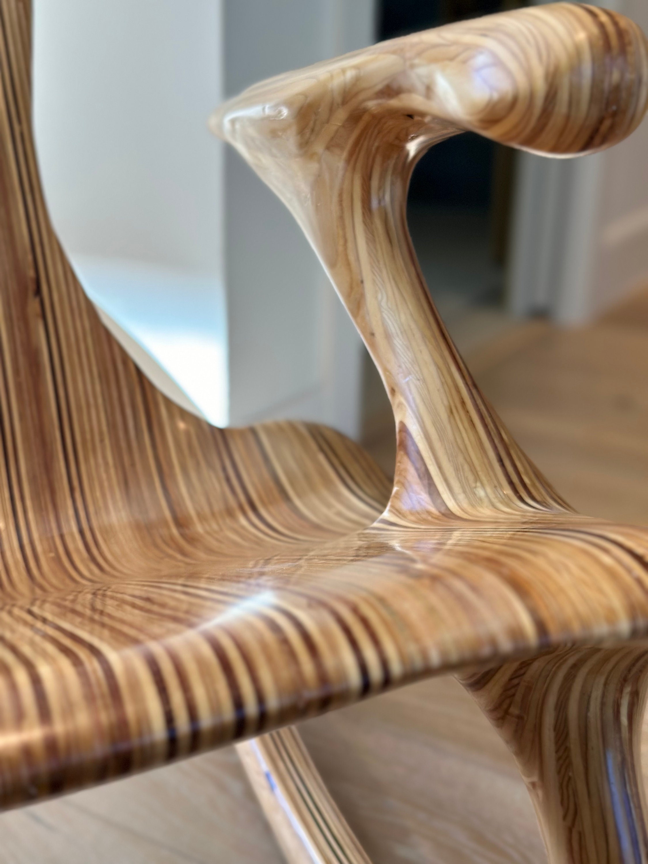 Sculpted Maple Rocking Chair - Etsy