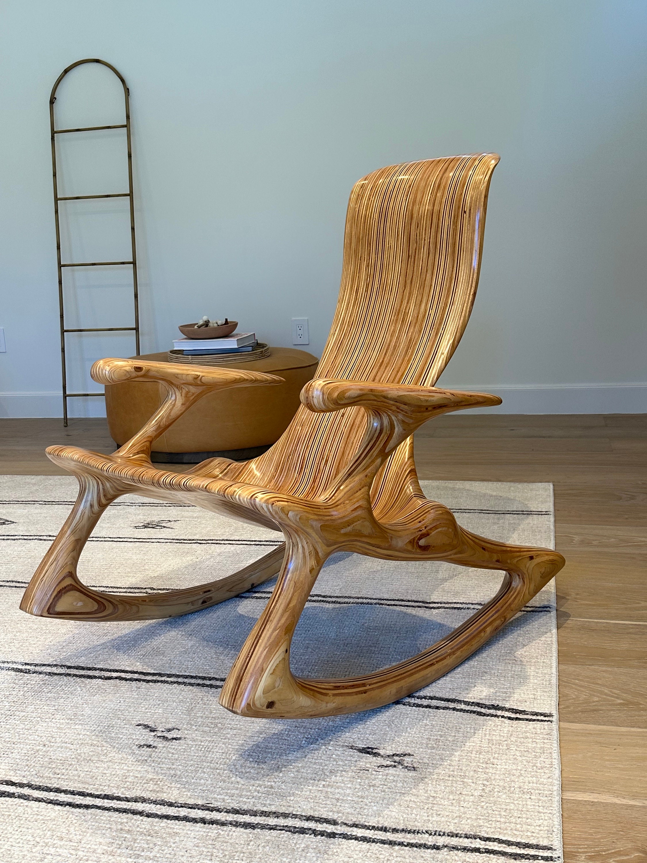 Sculpted Maple Rocking Chair - Etsy